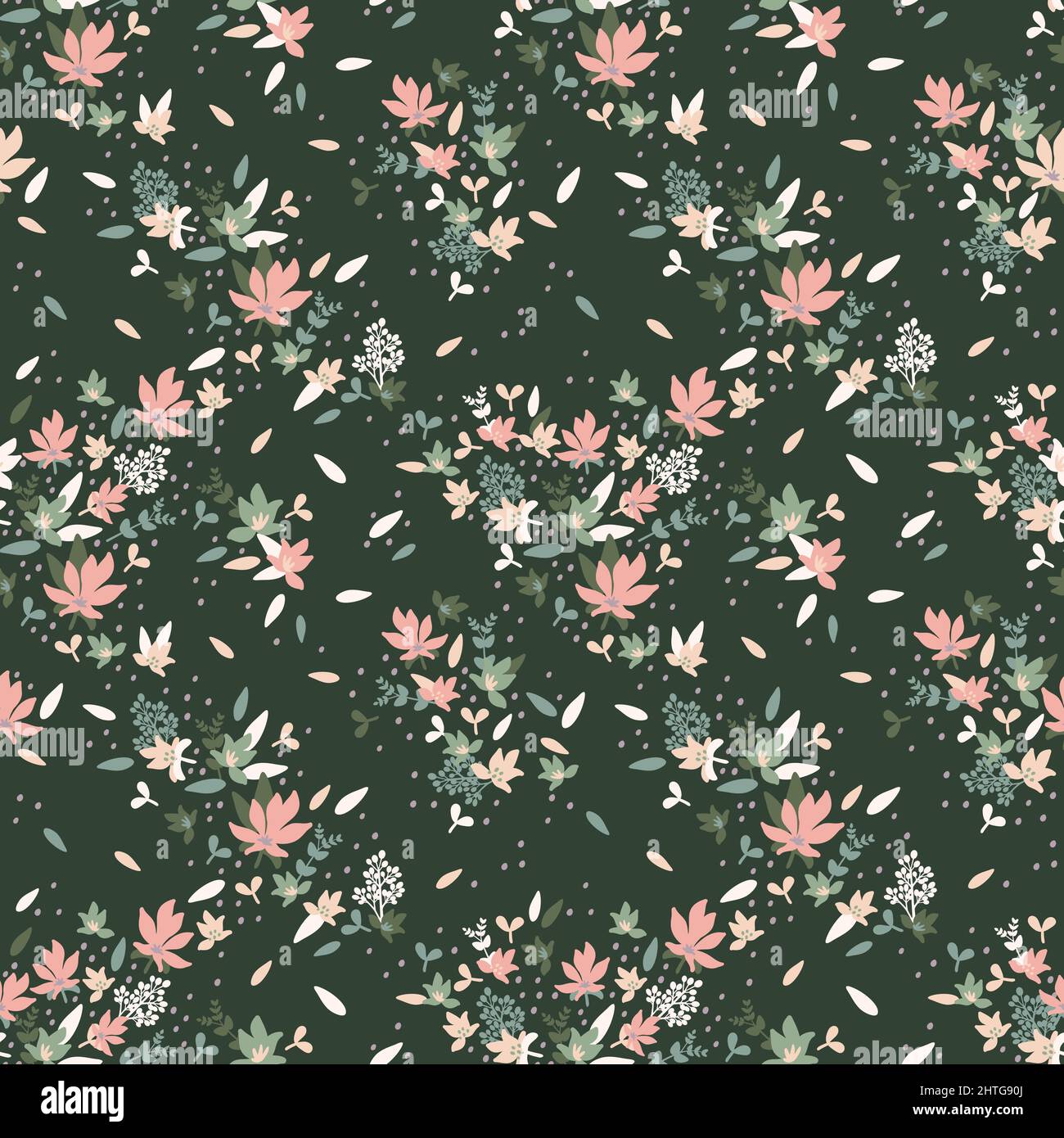 Seamless floral pattern, vector seamless background with spring flowers ...