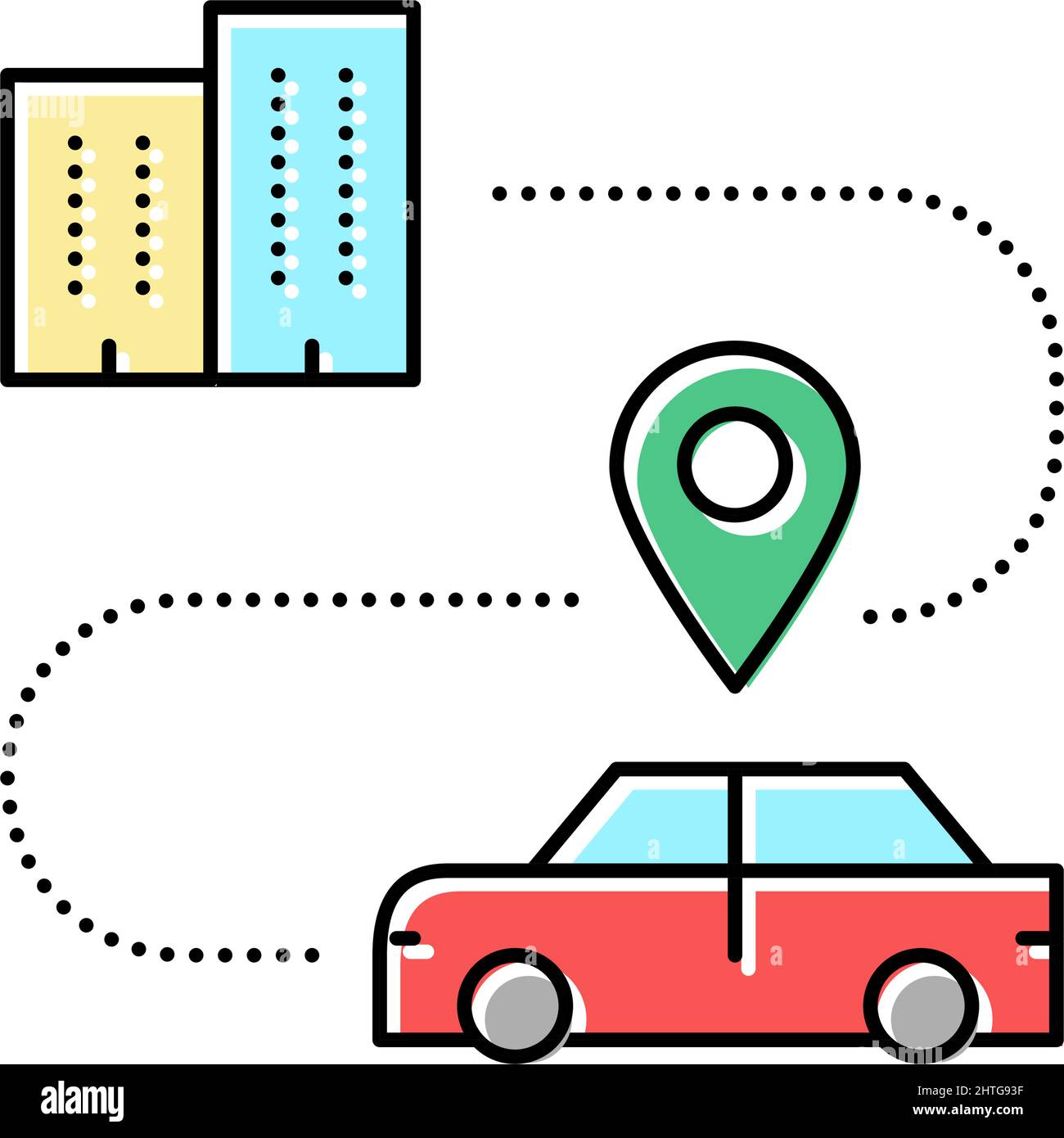 car direction tracking at home color icon vector illustration Stock ...