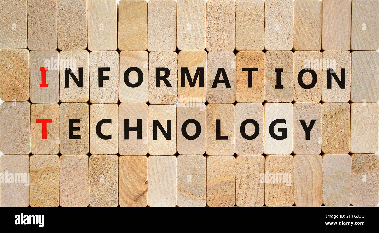 IT information technology symbol. Concept words IT information ...