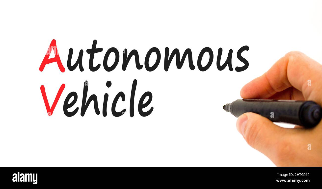 AV autonomous vehicle symbol. Concept words AV autonomous vehicle ...