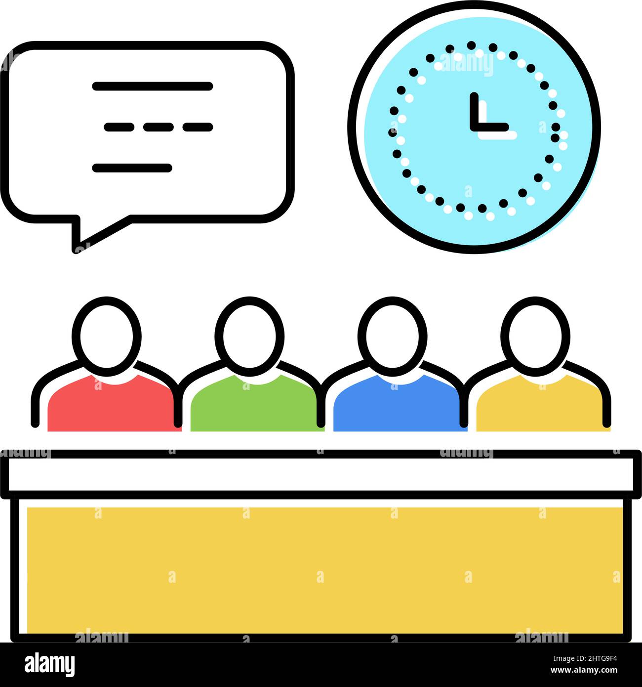 meeting and discussion directors of manufacturing factory color icon ...