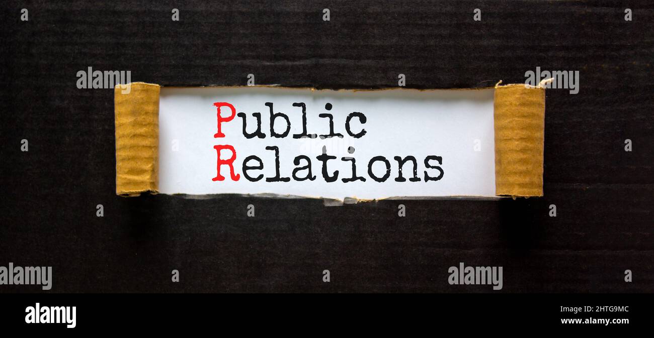 PR public relations symbol. Concept words PR public relations on white ...
