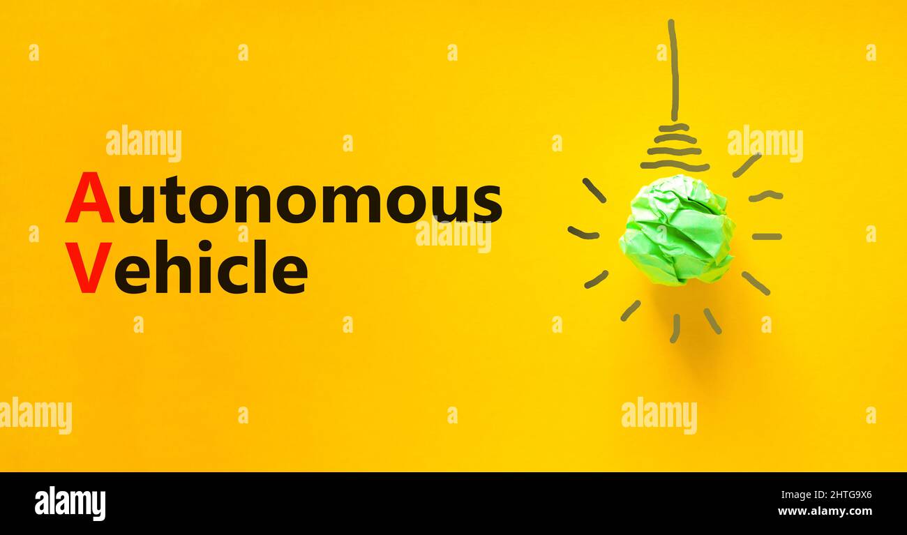 AV autonomous vehicle symbol. Concept words AV autonomous vehicle ...