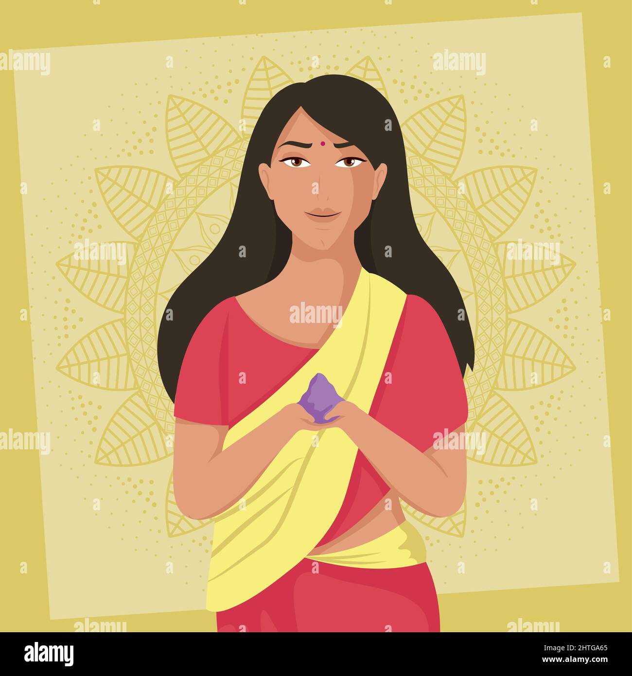 woman celebrating happy holi character Stock Vector Image & Art - Alamy