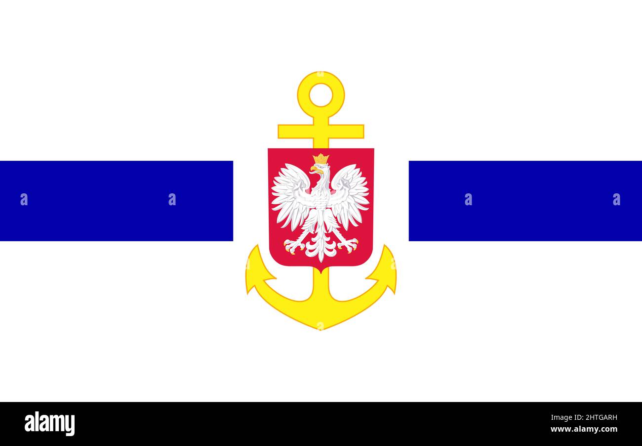 Top view of flag Hydrographic survey and Maritime Office, service blue ...