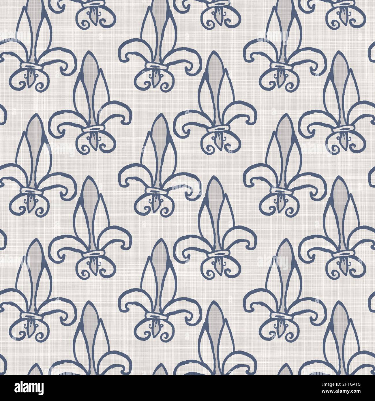 French fleur de lis royal lily seamless pattern. Farmhouse cottage ...