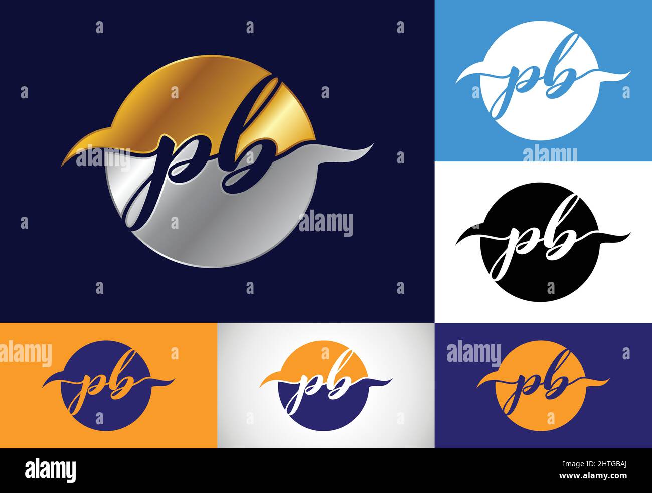 Initial Letter P B Logo Design Vector. Graphic Alphabet Symbol For ...