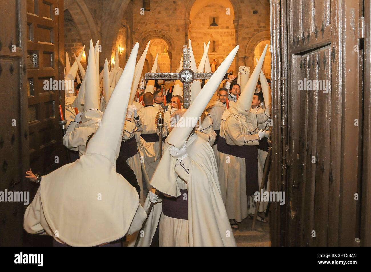 Holy Week in Zamora, Spain. Procession of the Penitential Brotherhood ...