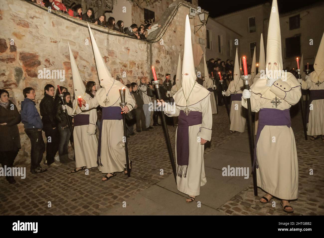 Holy Week in Zamora, Spain. Procession of the Penitential Brotherhood ...