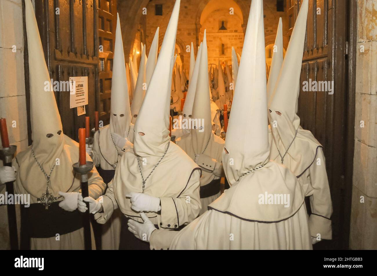 Holy Week in Zamora, Spain. Procession of the Penitential Brotherhood ...
