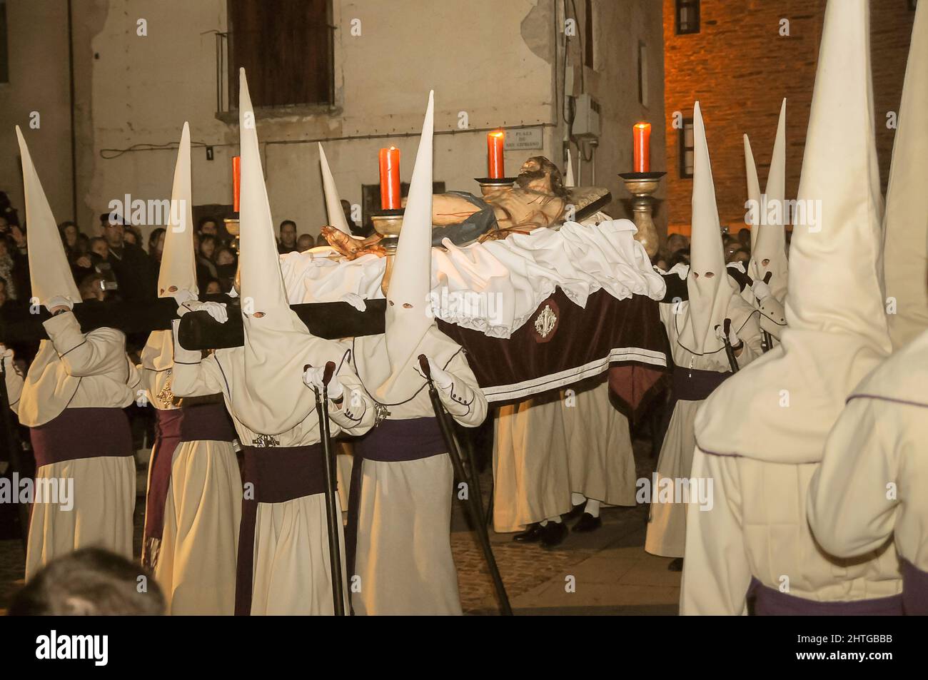 Holy Week in Zamora, Spain. Procession of the Penitential Brotherhood ...