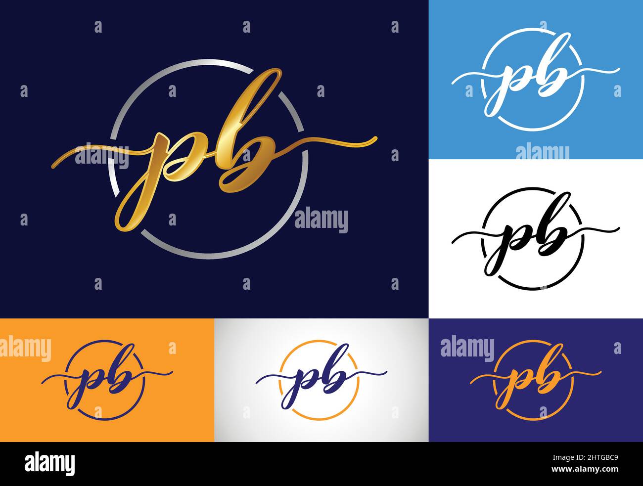 Initial Letter P B Logo Design Vector. Graphic Alphabet Symbol For ...