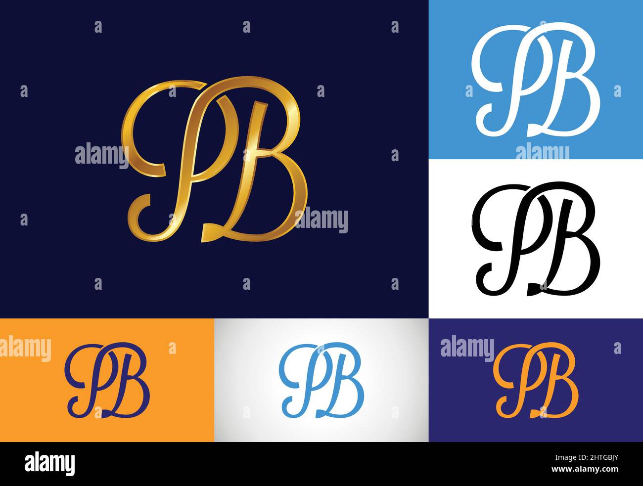 Initial Letter P B Logo Design Vector. Graphic Alphabet Symbol For ...