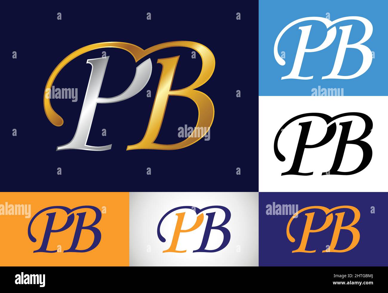 Initial Letter P B Logo Design Vector. Graphic Alphabet Symbol For ...