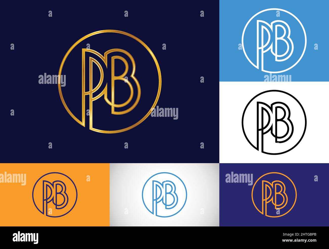 Initial Letter P B Logo Design Vector. Graphic Alphabet Symbol For ...