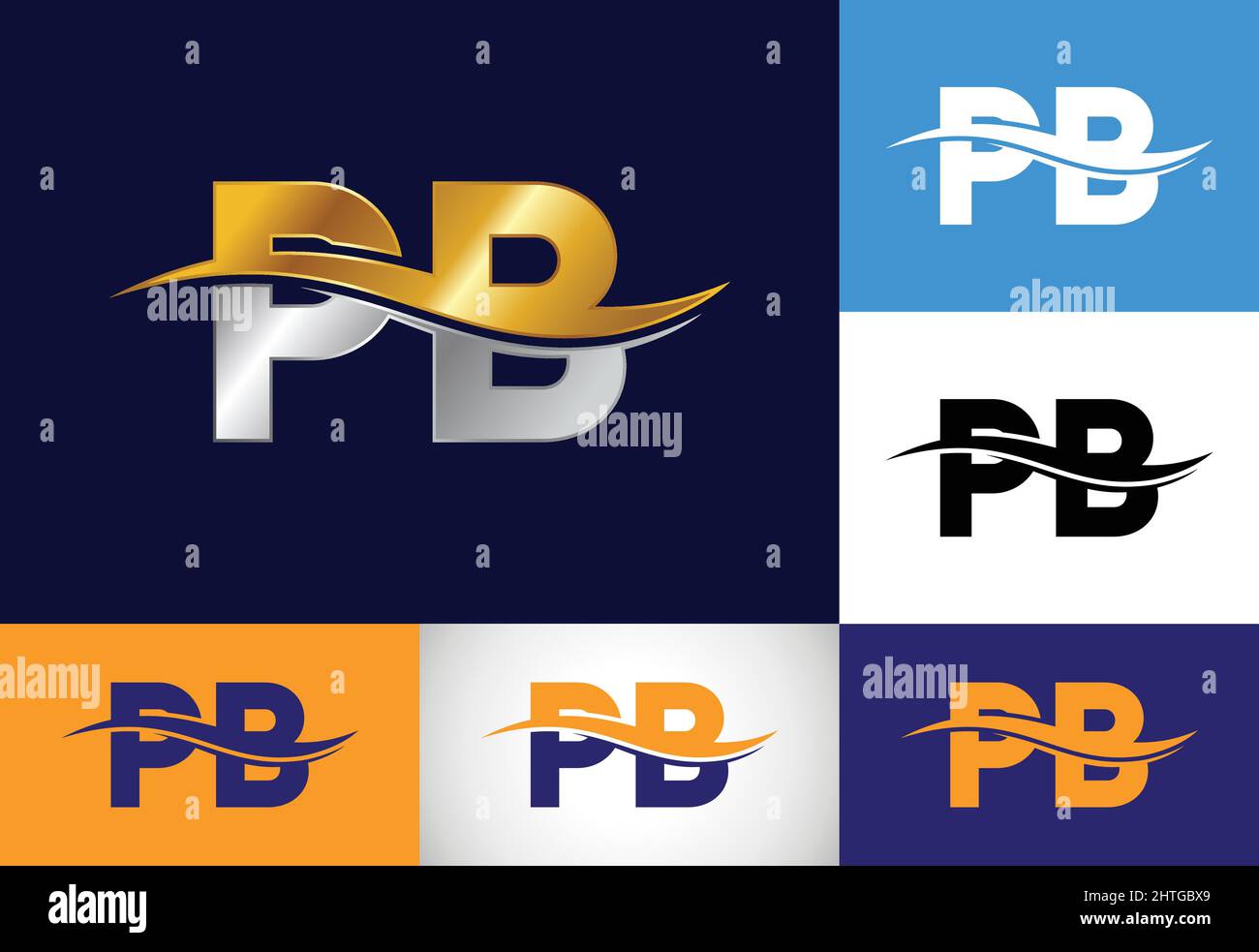 Initial Letter P B Logo Design Vector. Graphic Alphabet Symbol For ...