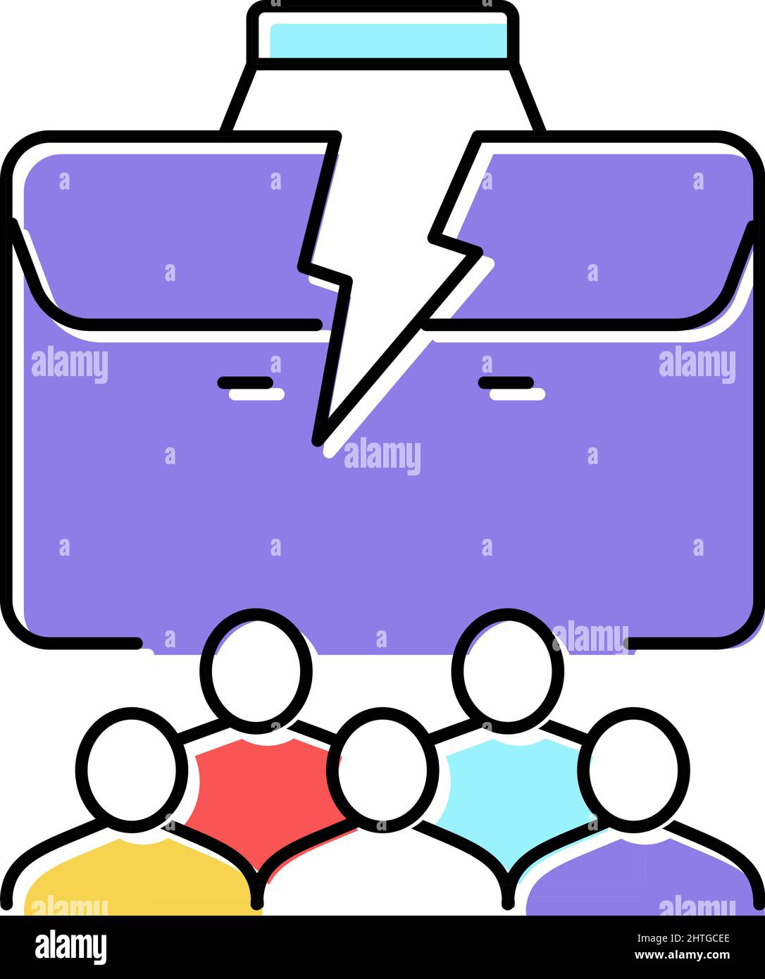 people lost job color icon vector illustration Stock Vector Image & Art ...