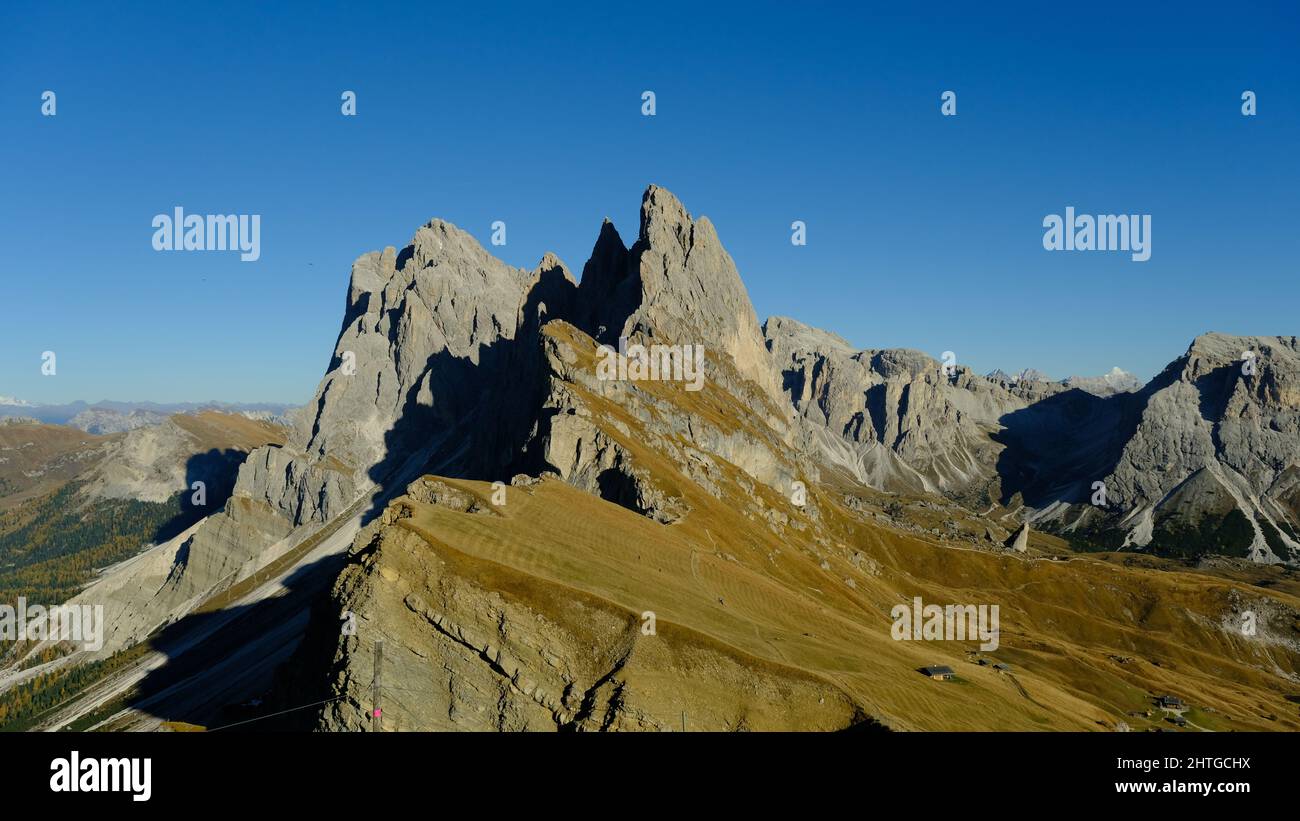 Beautiful view of Seceda mountain peak in Autonomous Province of ...