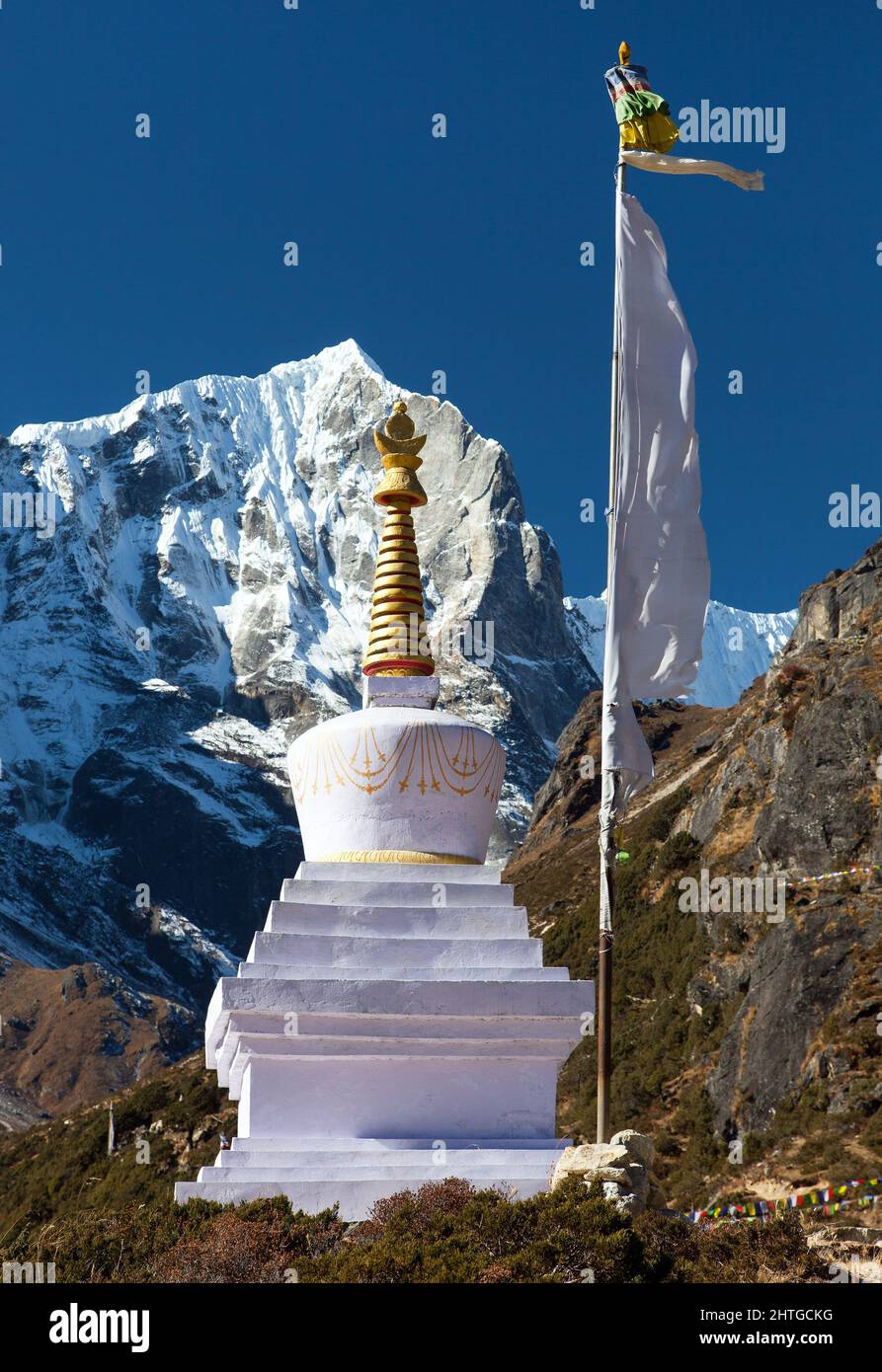 Thame gompa with Stupa and temple, Buddhist monastery in Khumbu valley ...