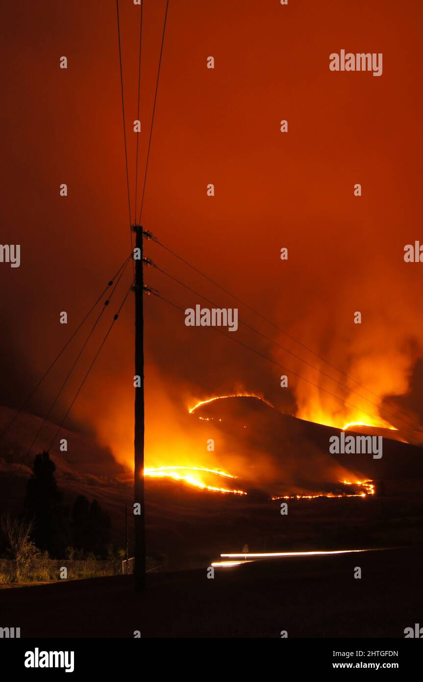 Beautiful view of the forest fire from above Stock Photo - Alamy