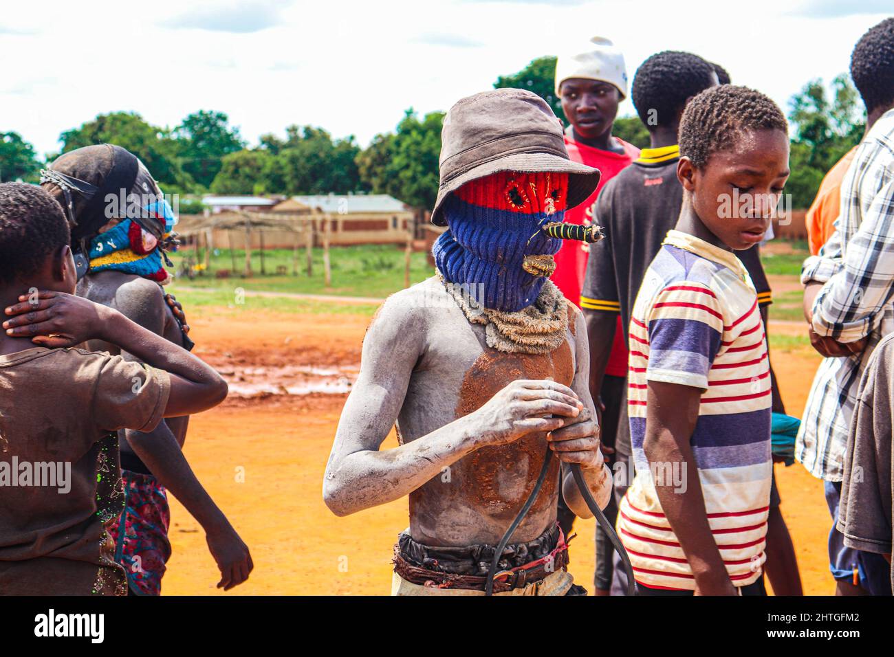 Traditional Malawian dancers perform for the local crowd in Mchinji ...