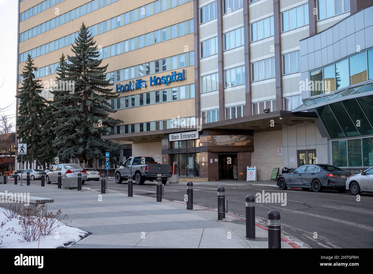 Calgary, Alberta - February 27, 2022: Exterior facade and entrance of ...
