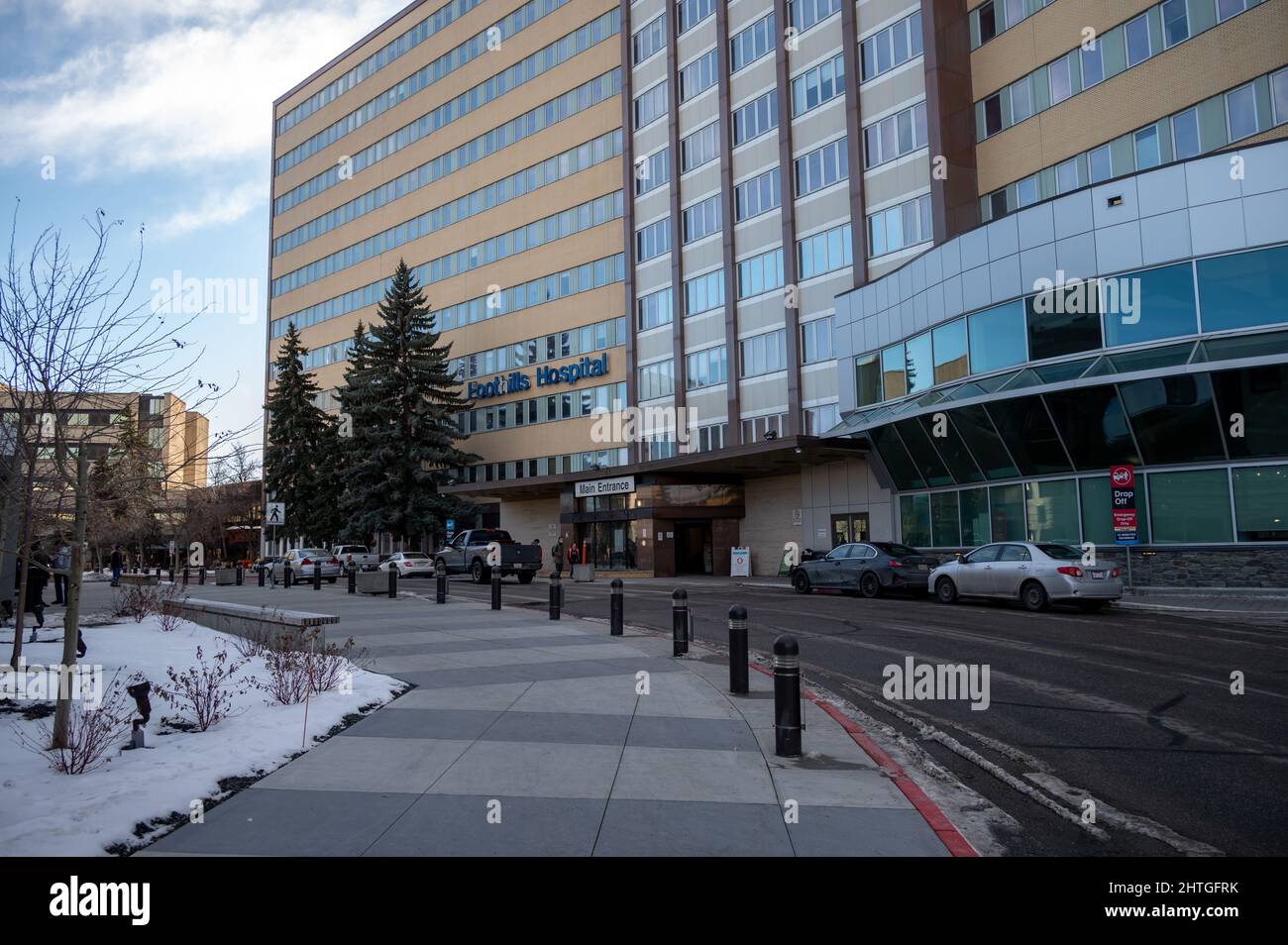 Calgary, Alberta - February 27, 2022: Exterior facade and entrance of ...