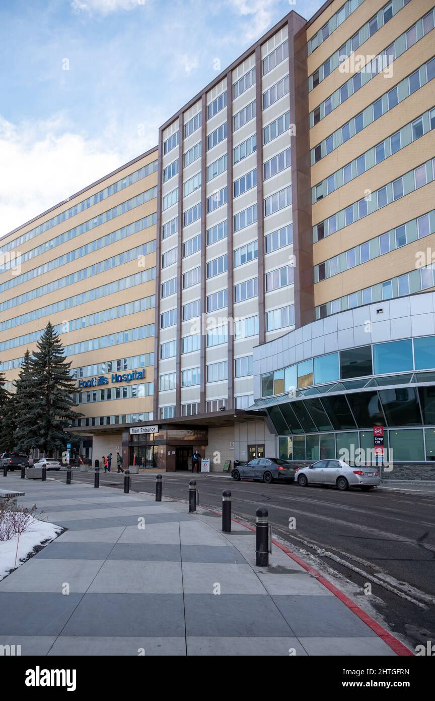 Calgary, Alberta - February 27, 2022: Exterior facade and entrance of ...
