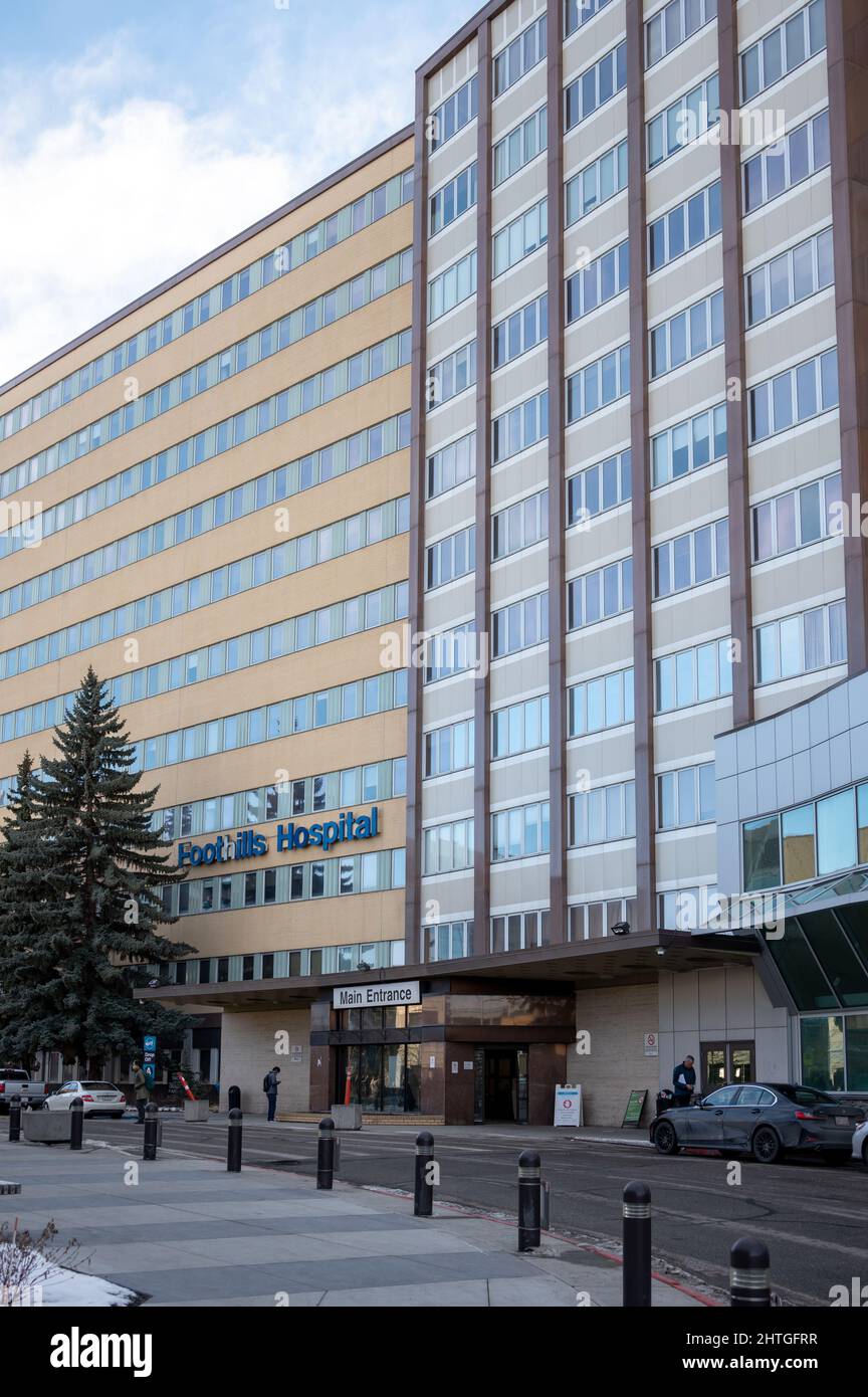 Calgary, Alberta - February 27, 2022: Exterior facade and entrance of ...