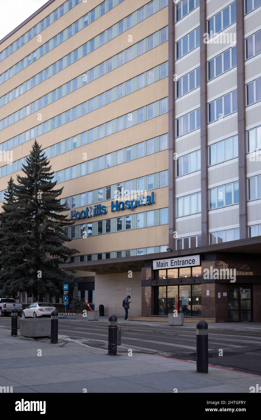 Calgary, Alberta - February 27, 2022: Exterior facade and entrance of ...