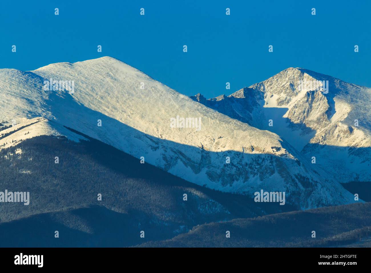 deer lodge mountain and mount powell in the flint creek range in winter ...