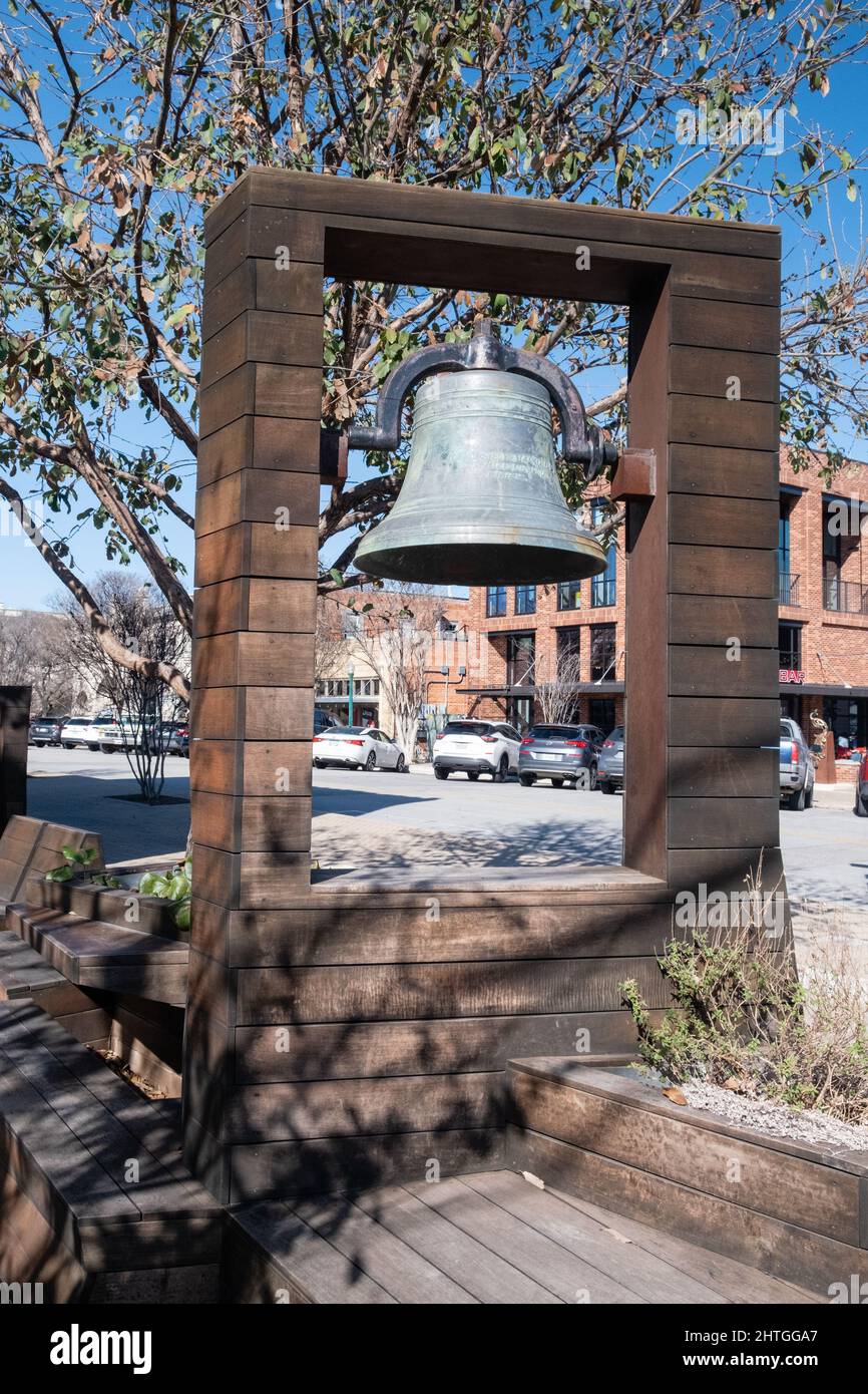 Georgetown, Texas USA - Large bronze bell cast in 1882 now hanging in ...