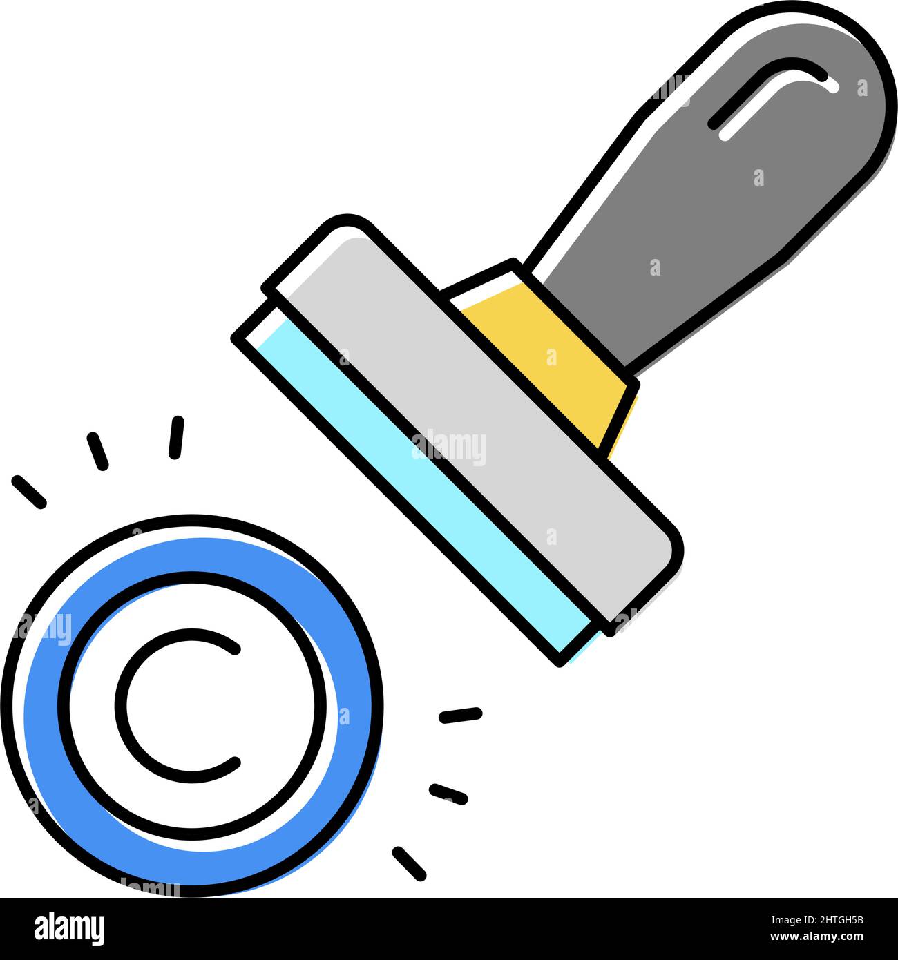 copyright symbol stamp color icon vector illustration Stock Vector ...