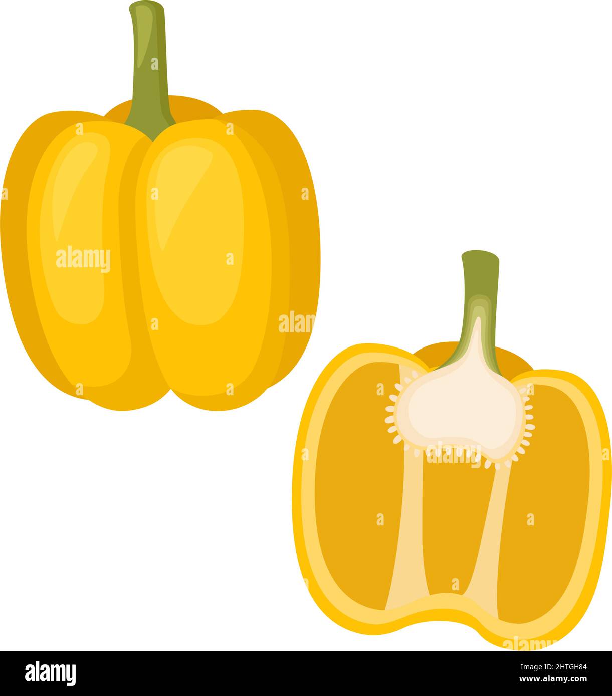 Fresh yellow paprika half Stock Vector Images - Alamy