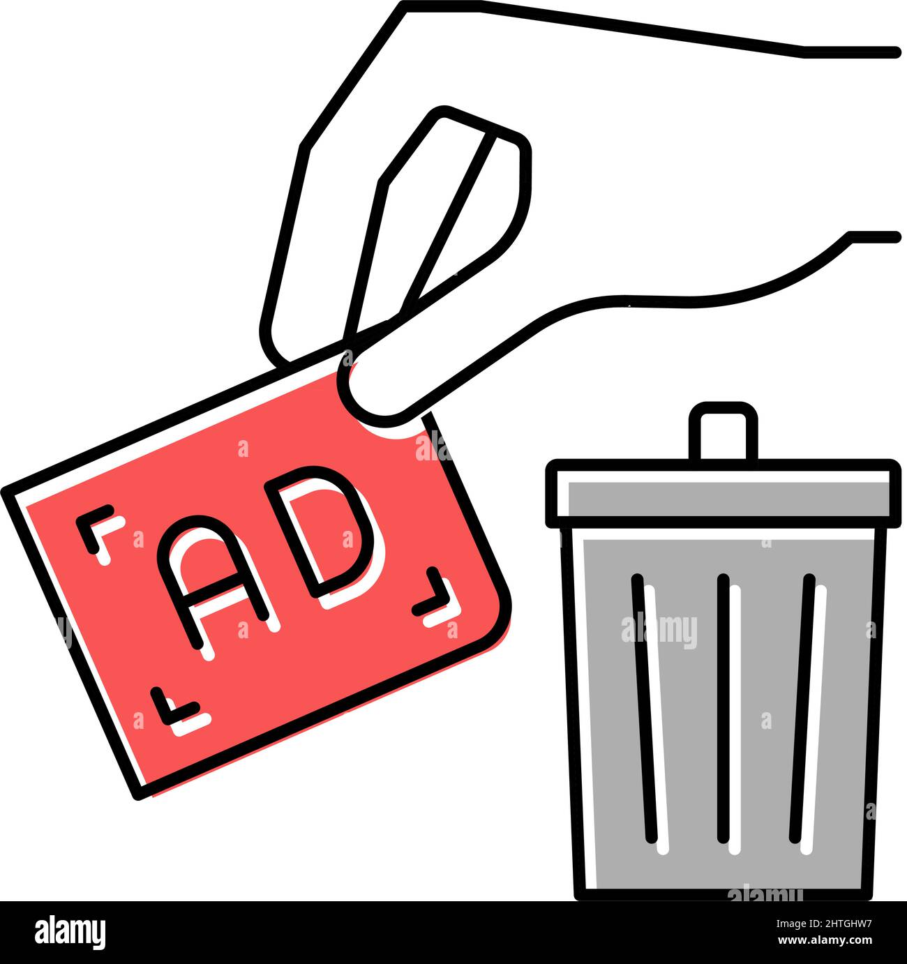 toss out advertisement color icon vector illustration Stock Vector ...