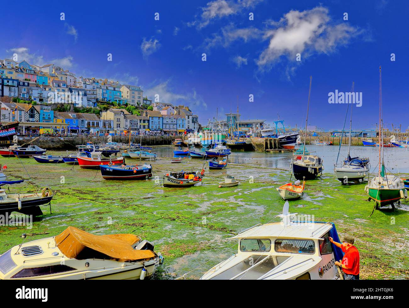 Low tide in brixham harbour hi-res stock photography and images - Alamy