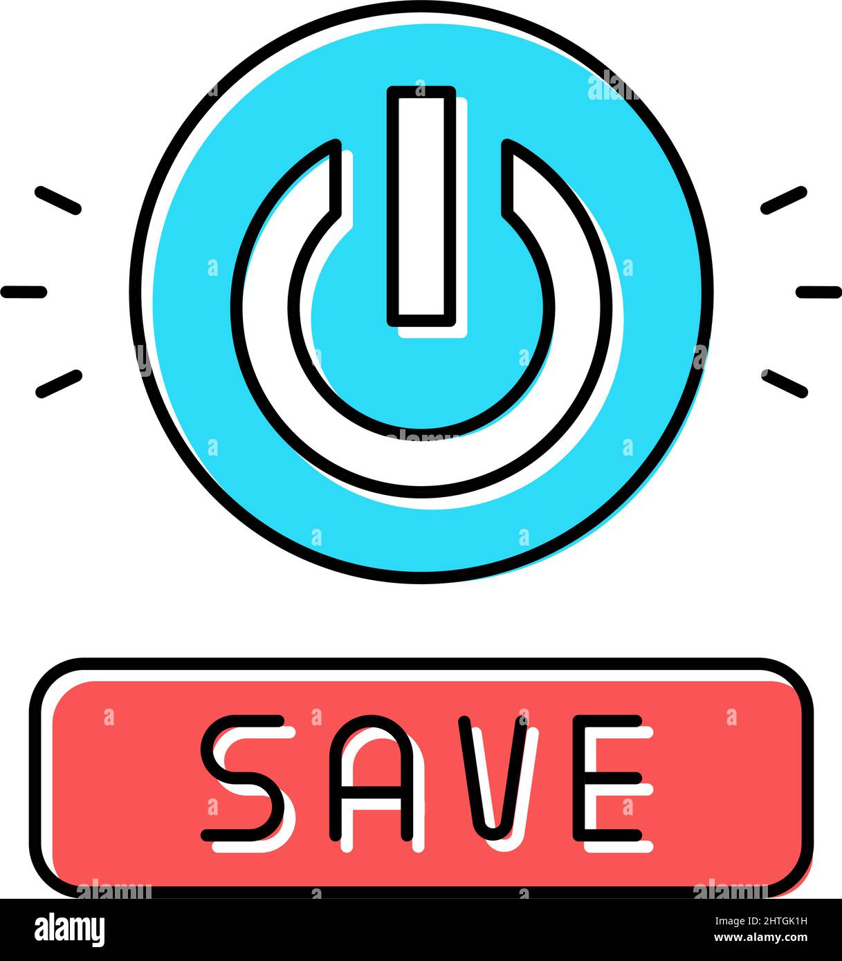 power on off button energy saving color icon vector illustration Stock ...