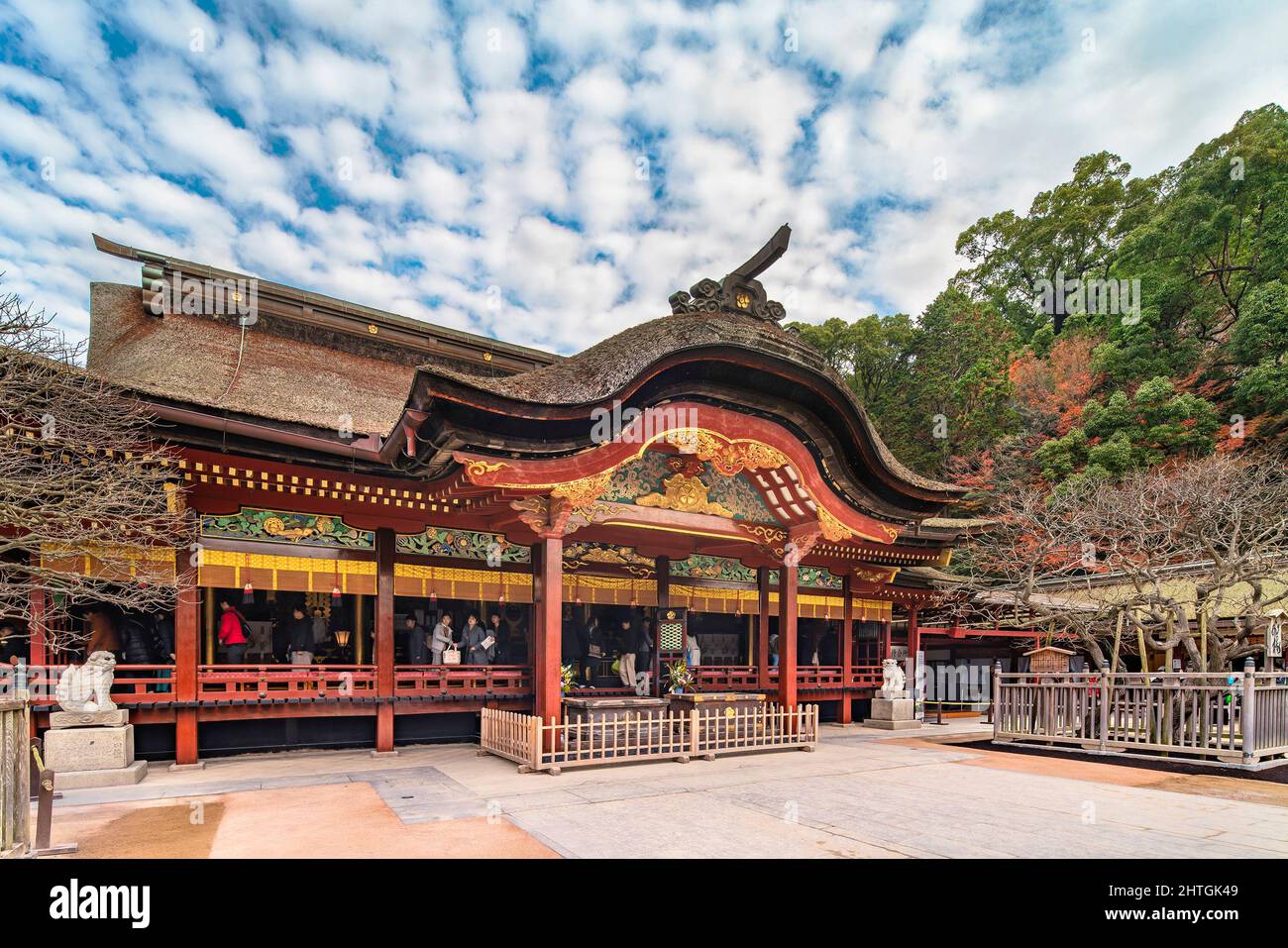 kyushu, fukuoka - december 07 2019: Shintoist main hall called honden ...