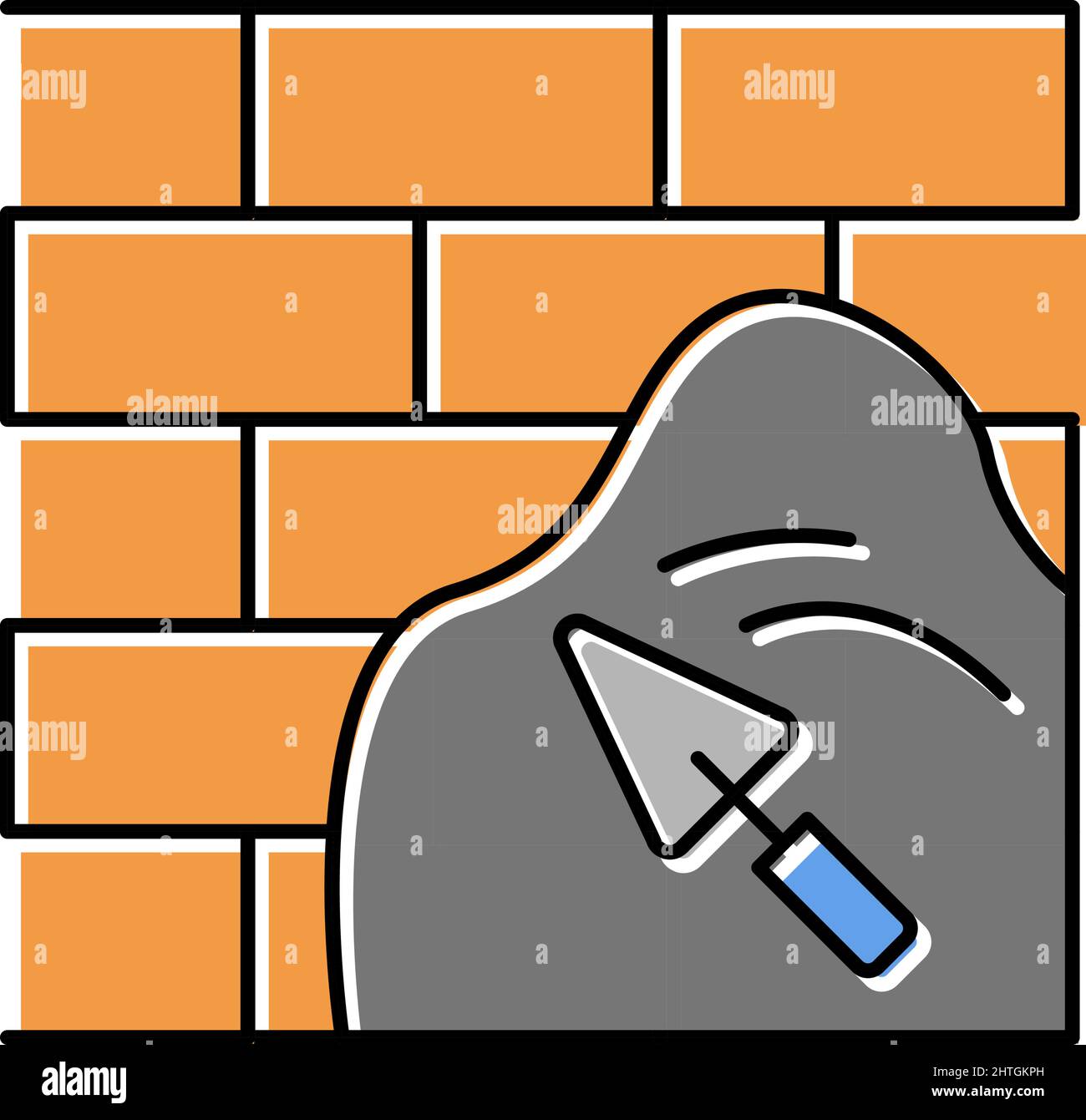 cement on brick wall color icon vector illustration Stock Vector Image ...