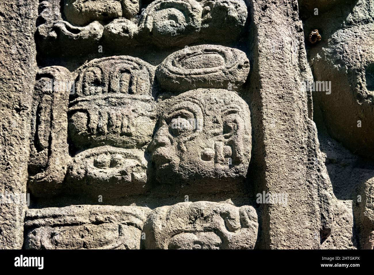 Stela freestanding sculpture at the Copan Mayan Ruins, Copan Ruinas ...