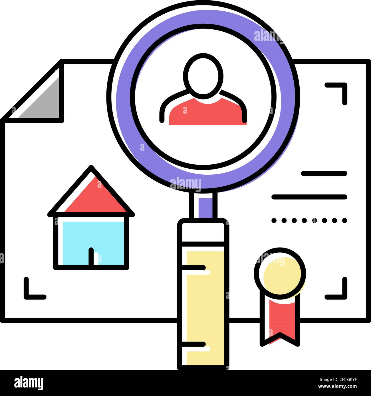 checking tenant recommendations color icon vector illustration Stock ...