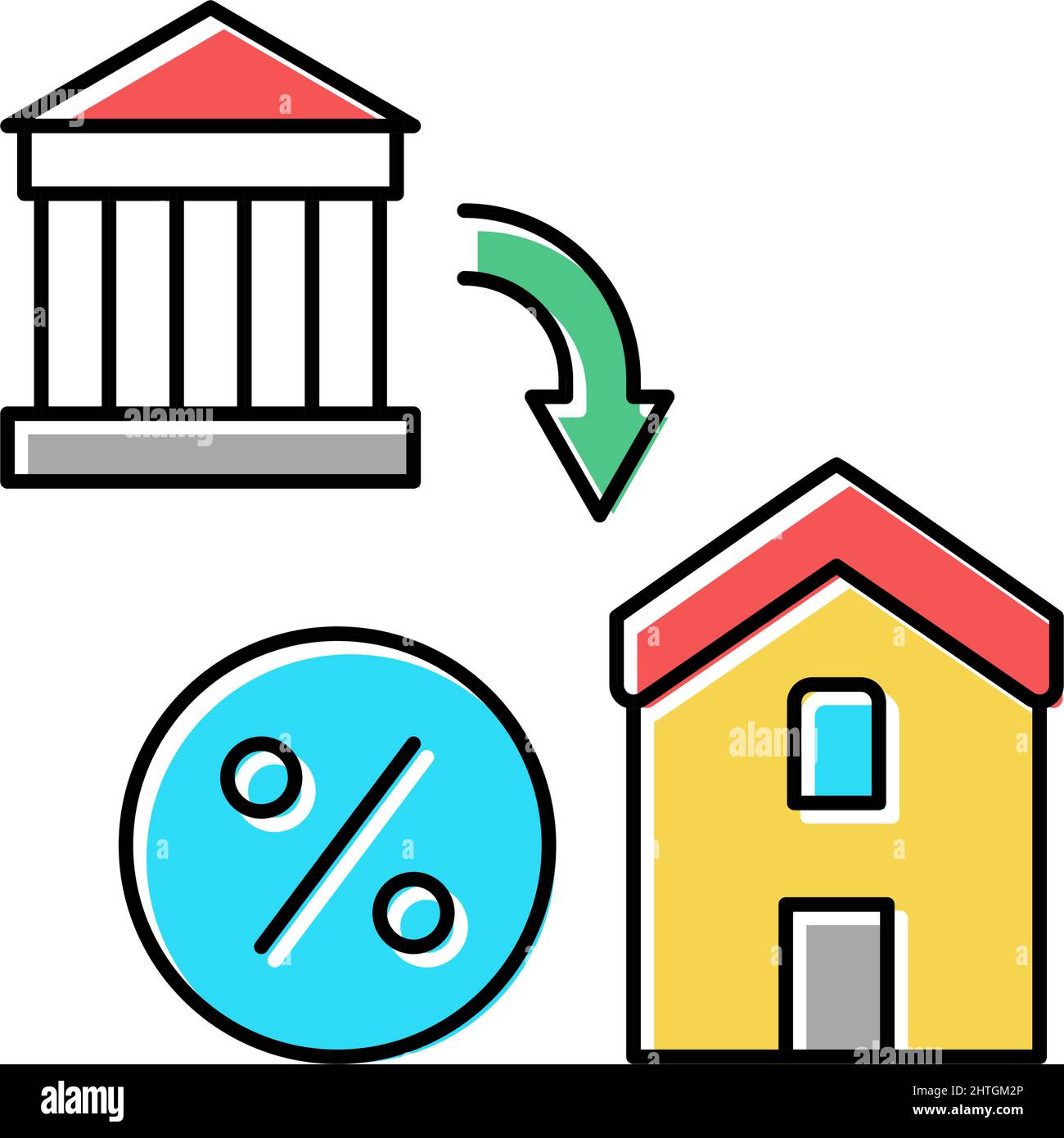 housing benefits color icon vector illustration Stock Vector Image ...