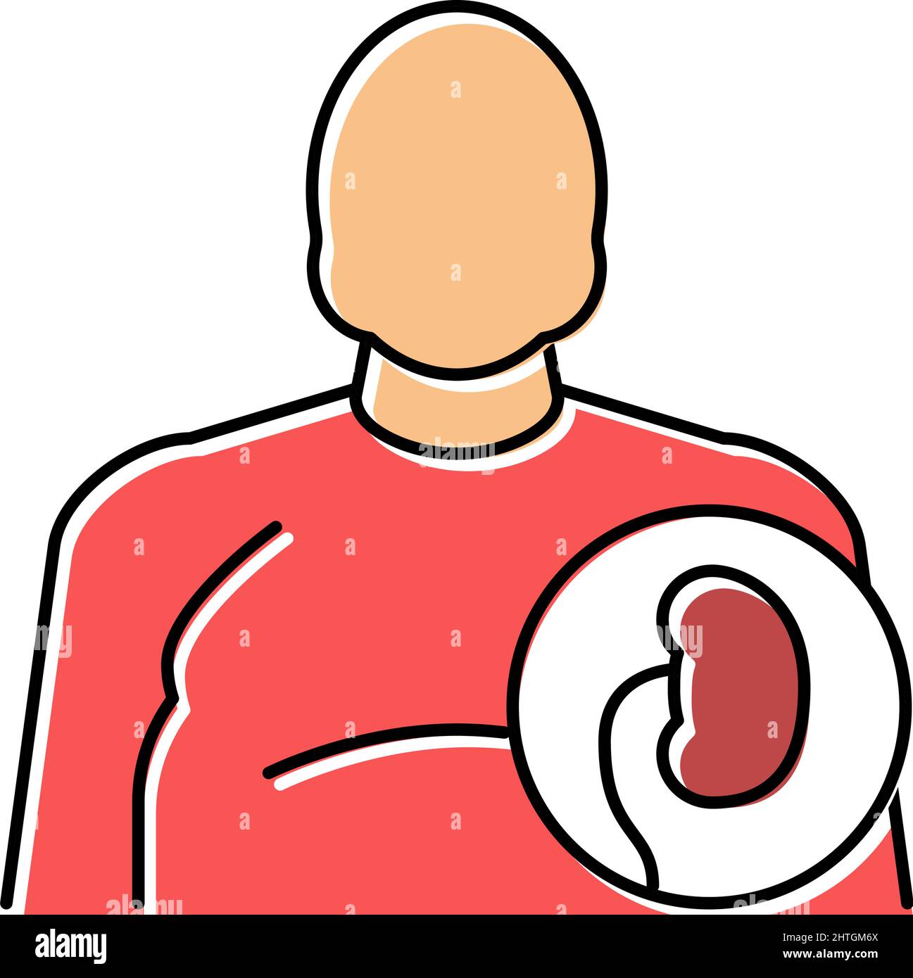 fat human kidneys color icon vector illustration Stock Vector Image ...