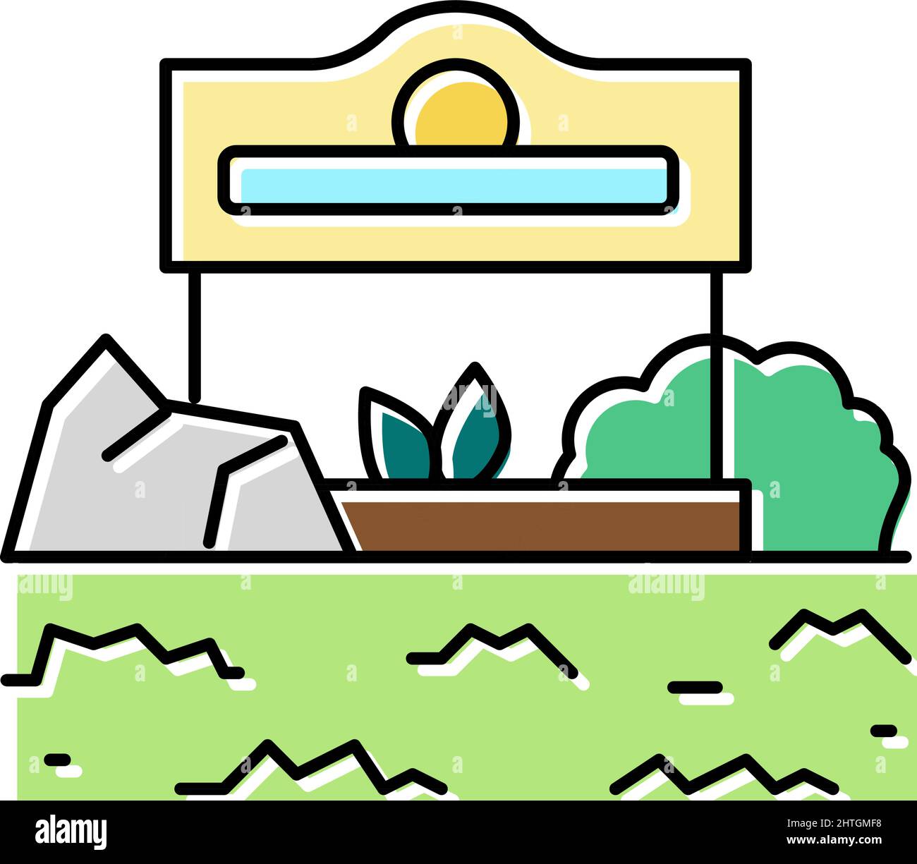 commercial landscape color icon vector illustration Stock Vector Image ...