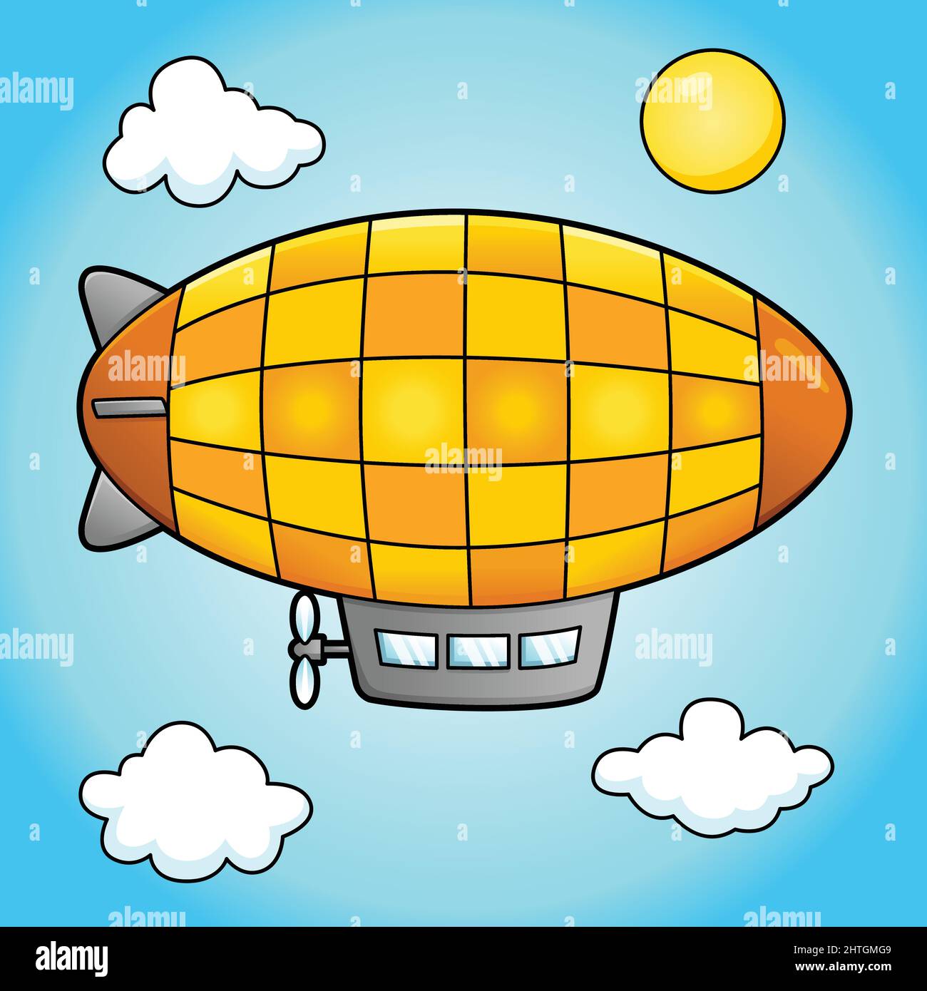 Zeppelin Cartoon Colored Vehicle Illustration Stock Vector Image & Art ...