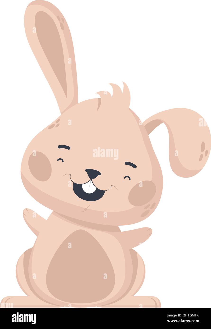little rabbit pink smiling character Stock Vector Image & Art - Alamy