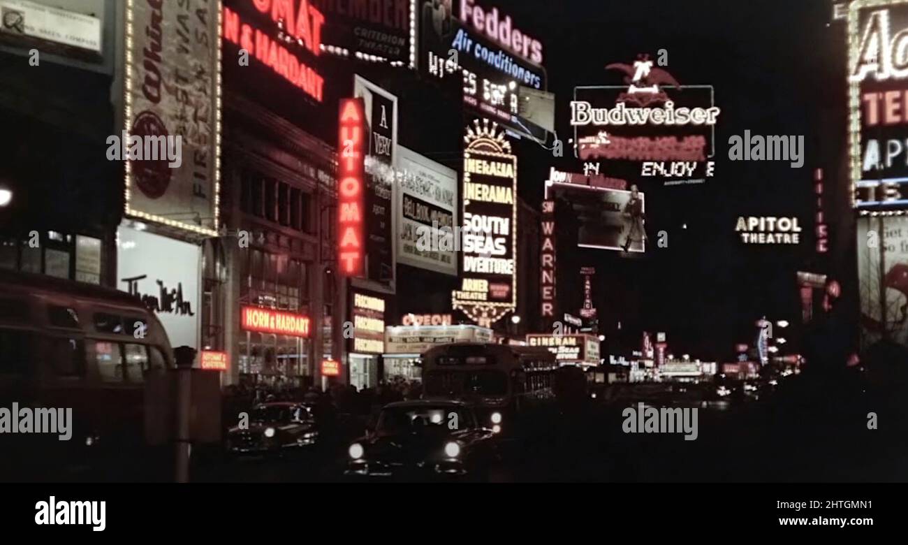 THE AUTOMAT, Manhattan at night with Automat at center (shown in ...