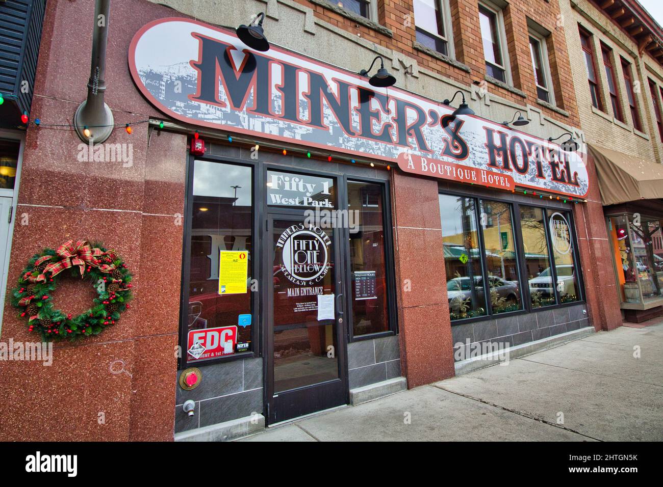 Exterior of the Miner's Hotel in uptown Butte, Montana Stock Photo - Alamy