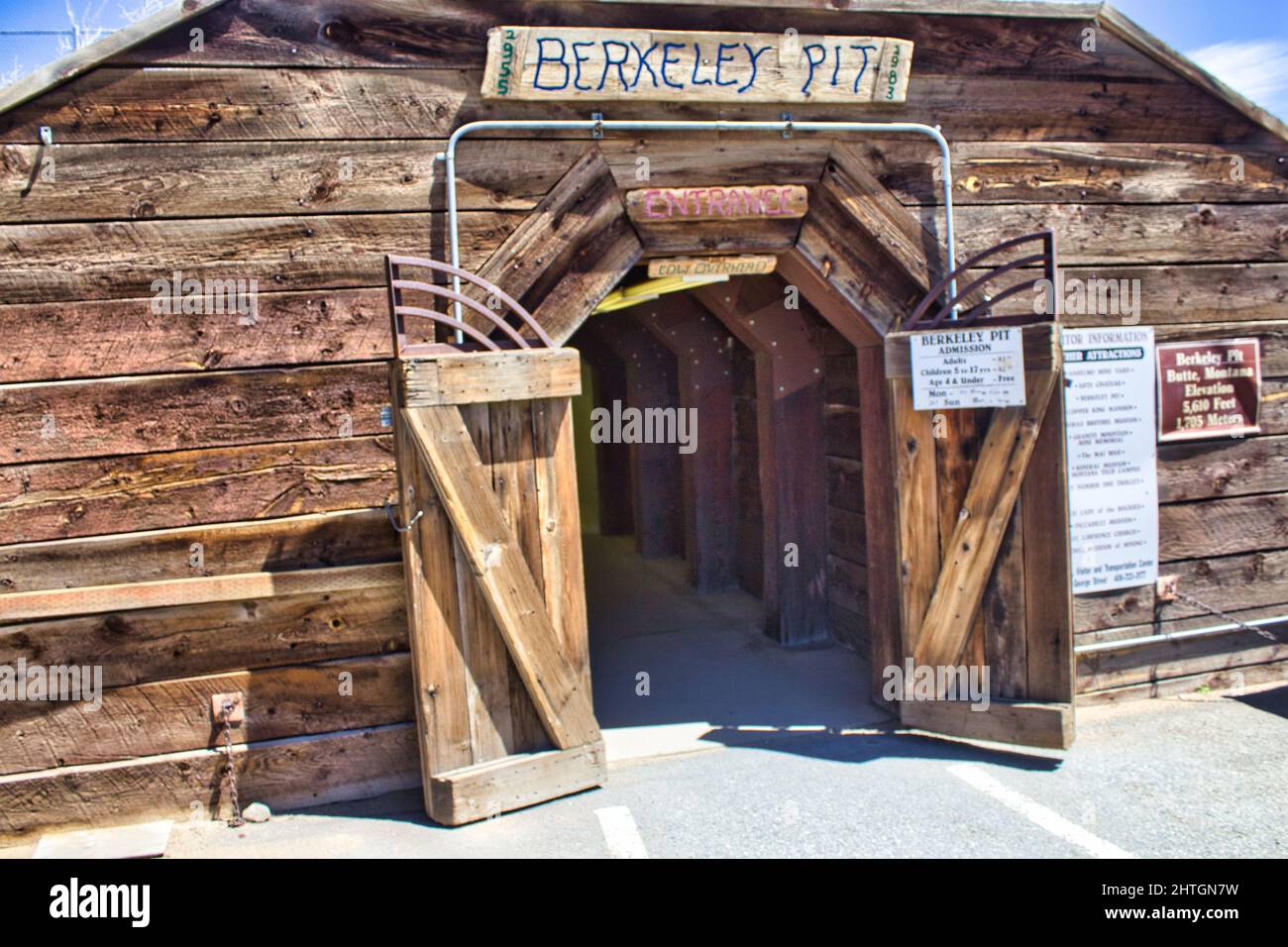 Tunnel entrance to the Berkeley Pit copper mine in Butte, Montana Stock ...