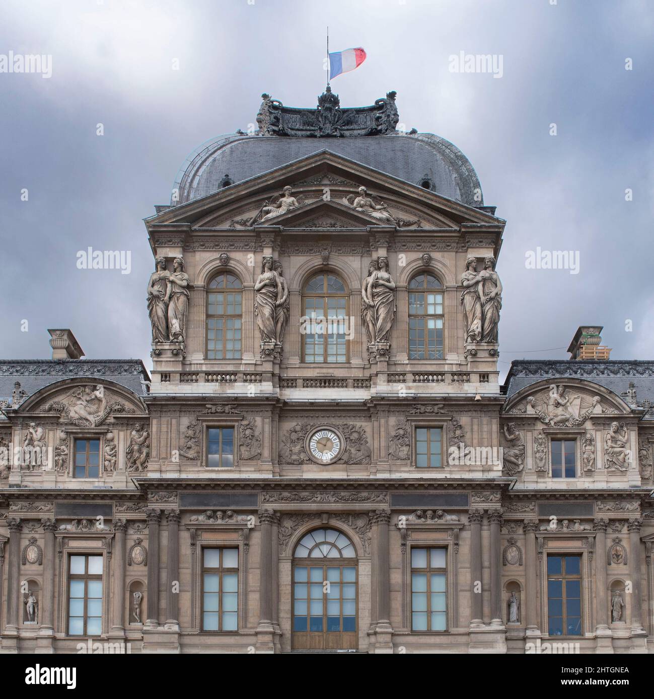 Louvre exterior detail hi-res stock photography and images - Alamy